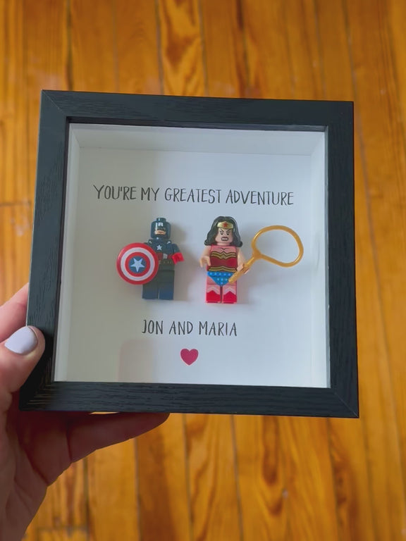 “You're My Greatest Adventure” Personalized Mini-Fig Shadow Box Gift ...